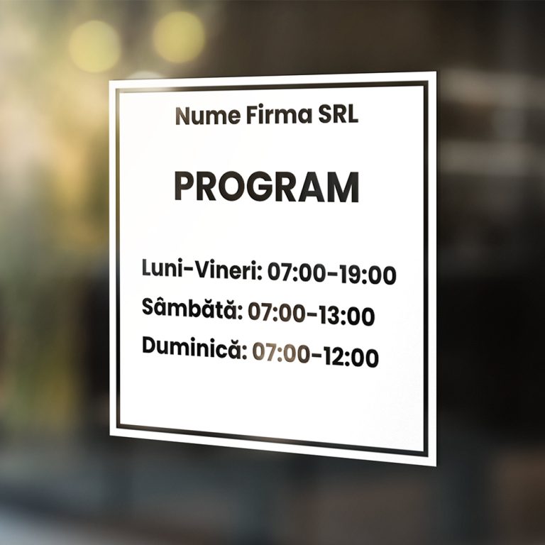 Sticker Magazin Program / Orar de functionare - Personalizat - Stickerino