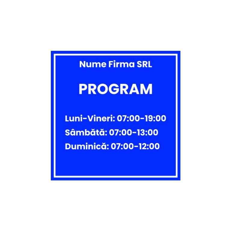 Sticker Magazin Program / Orar de functionare - Personalizat - Stickerino